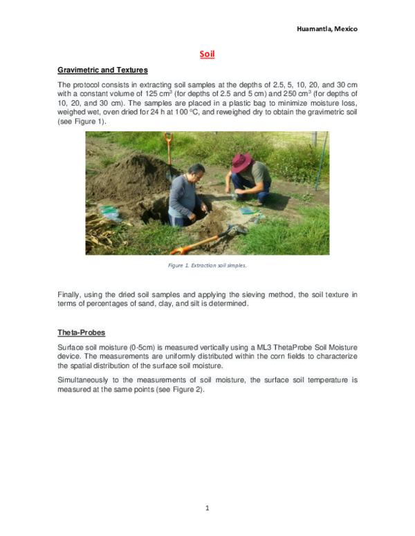 (DOC) Soil Gravimetric and Textures