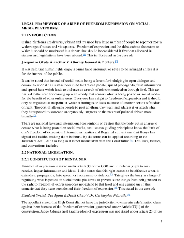 (DOC) 2.0 LEGAL FRAMEWORK OF ABUSE OF FREEDOM EXPRESSION ON SOCIAL ...