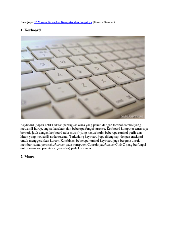 (DOC) Baca juga: 15 Macam Perangkat Komputer dan Fungsinya (Beserta ...