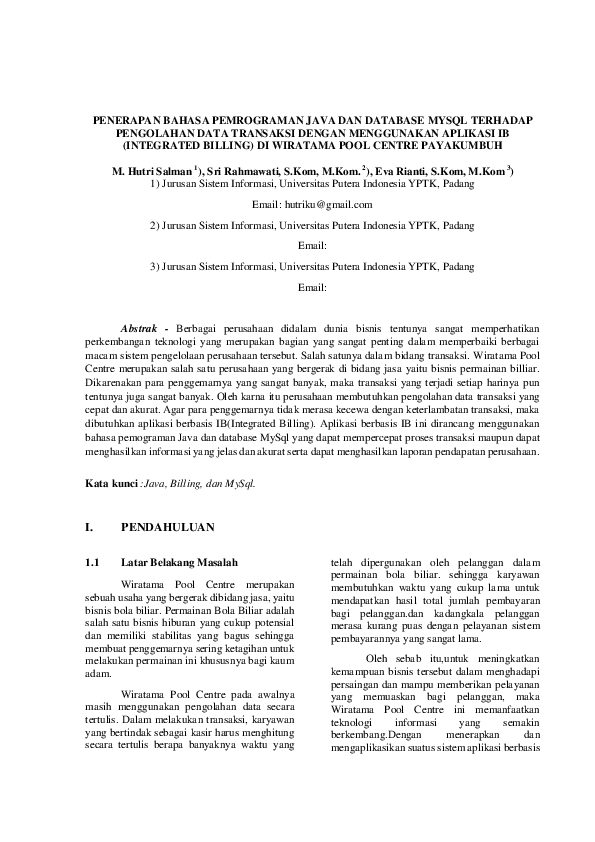 (PDF) PENERAPAN BAHASA PEMROGRAMAN JAVA DAN DATABASE MYSQL TERHADAP ...