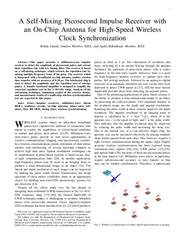 (PDF) A Self-Mixing Picosecond Impulse Receiver With an On-Chip Antenna ...