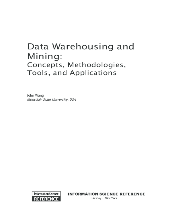 (PDF) Data Warehousing and Mining: Concepts, Methodologies, Tools, and ...