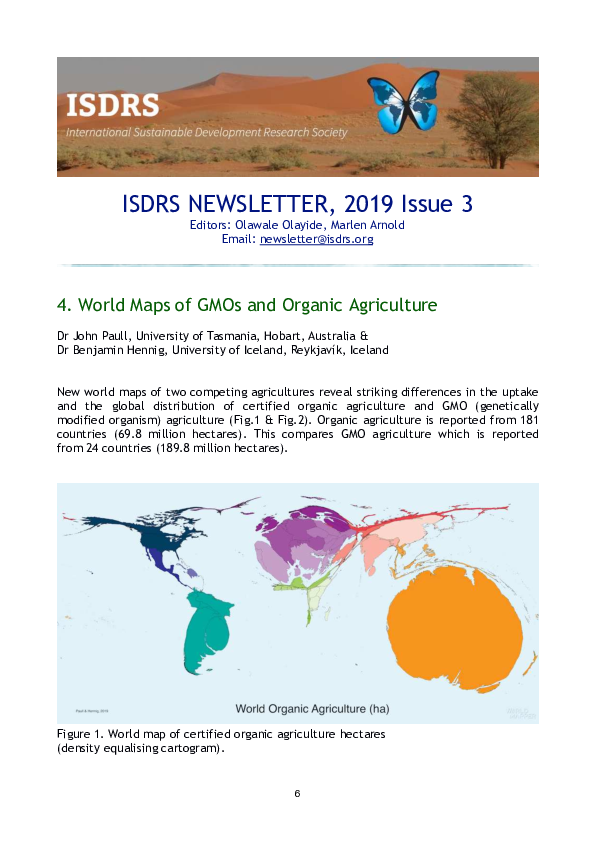 (PDF) World Maps of GMOs and Organic Agriculture