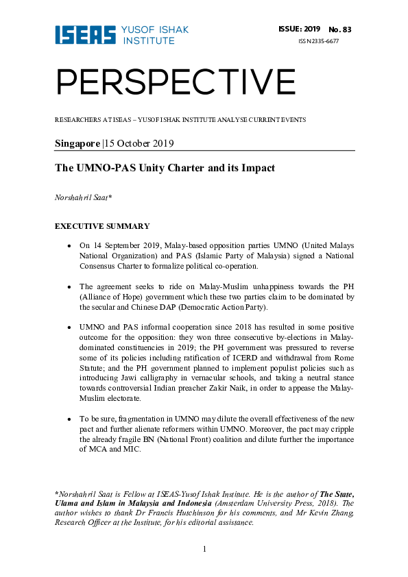 (PDF) The UMNO-PAS Unity Charter and its Impact