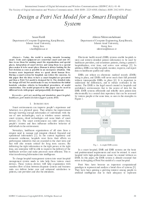 (PDF) Design a Petri Net Model for a Smart Hospital System