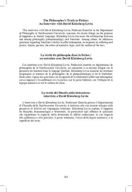 (PDF) The Philosopher's Truth in Fiction: An Interview with David ...