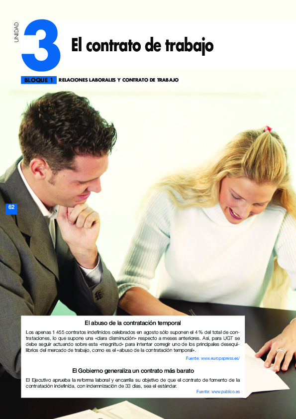 (PDF) El contrato de trabajo 3 BLOQUE 1 RELACIONES LABORALES Y CONTRATO DE TRABAJO
