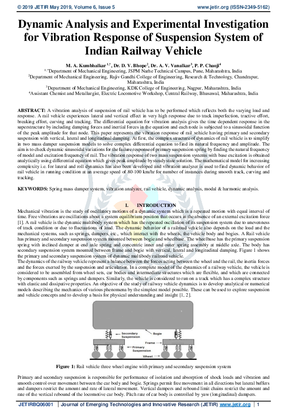 (PDF) Dynamic Analysis and Experimental Investigation for Vibration ...