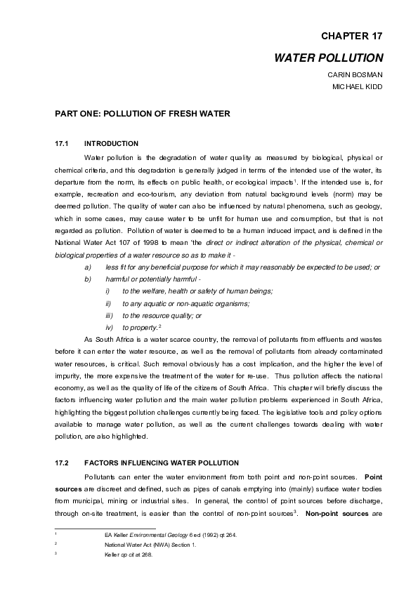 (PDF) CHAPTER 17 WATER POLLUTION
