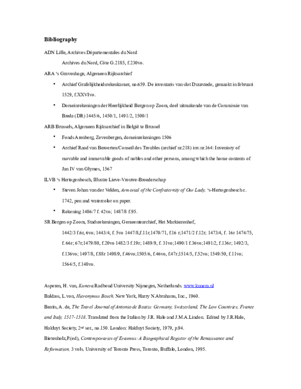(PDF) Some Additions to Bosch's Circle of Noble Patrons: Bibliography w ...