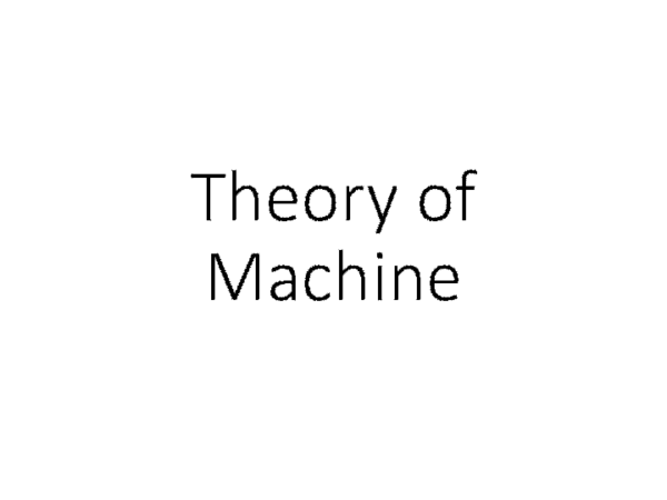 (PDF) Theory of Machine