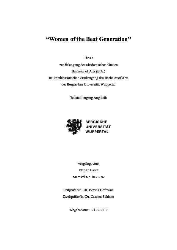 (PDF) "Women of the Beat Generation''