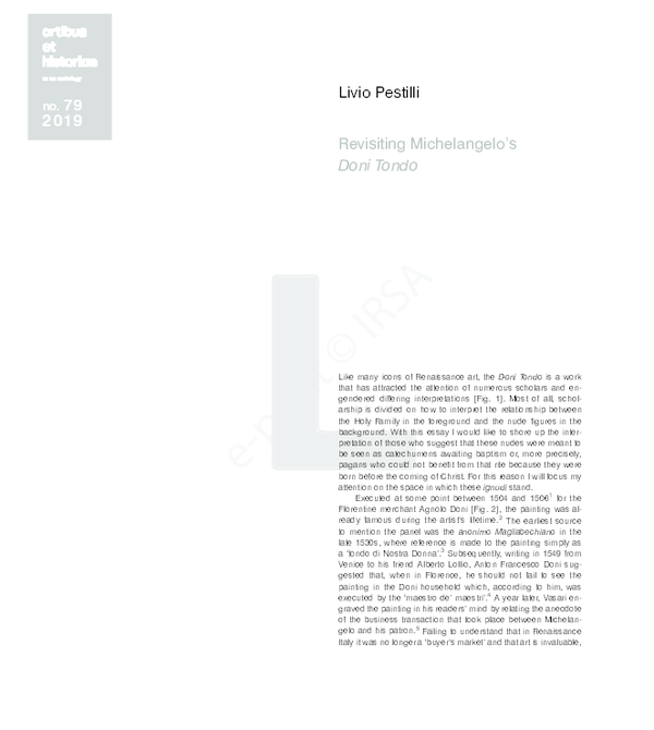 (PDF) Revisiting Michelangelo's Doni Tondo
