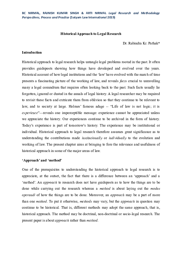 (DOC) Historical Approach to Legal Research