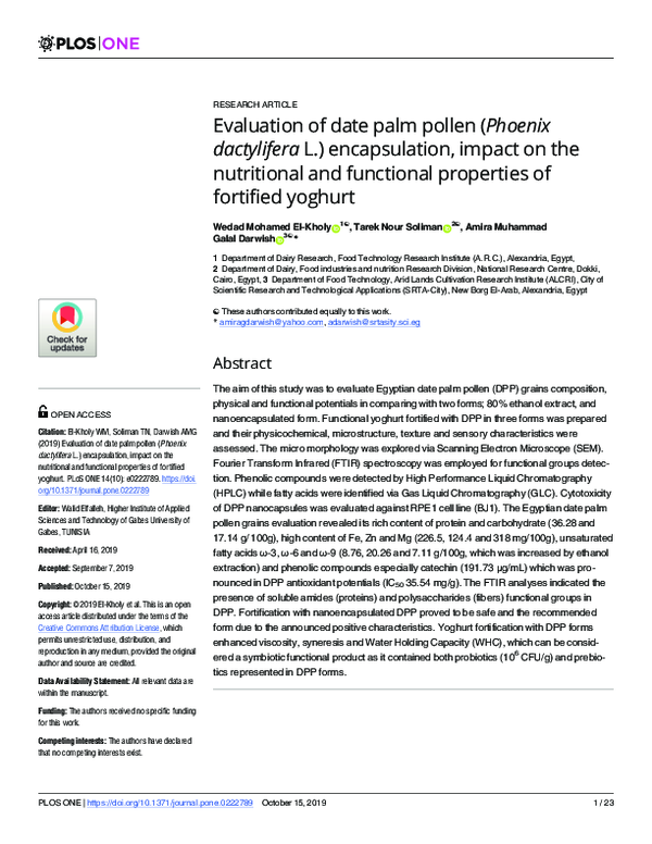 (PDF) Evaluation of date palm pollen (Phoenix dactylifera L ...