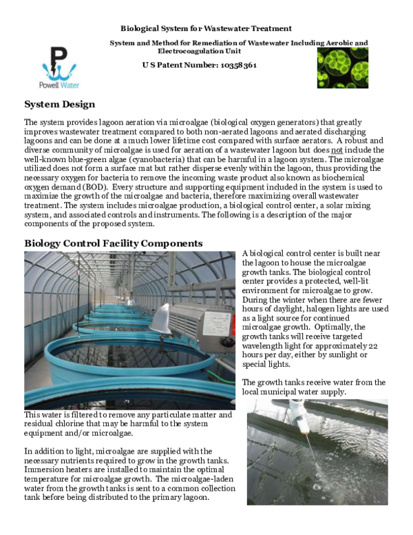 (PDF) Biological System for Wastewater Treatment System and Method for ...