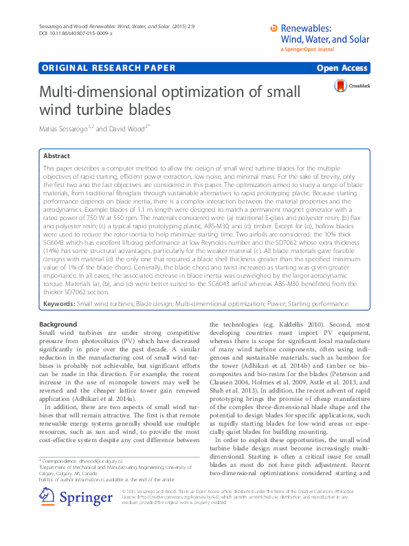 (PDF) Optimisation of wind turbine blades | Mariusz Pawlak - Academia.edu