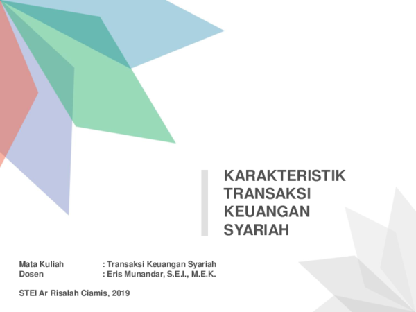 (PDF) KARAKTERISTIK TRANSAKSI KEUANGAN SYARIAH