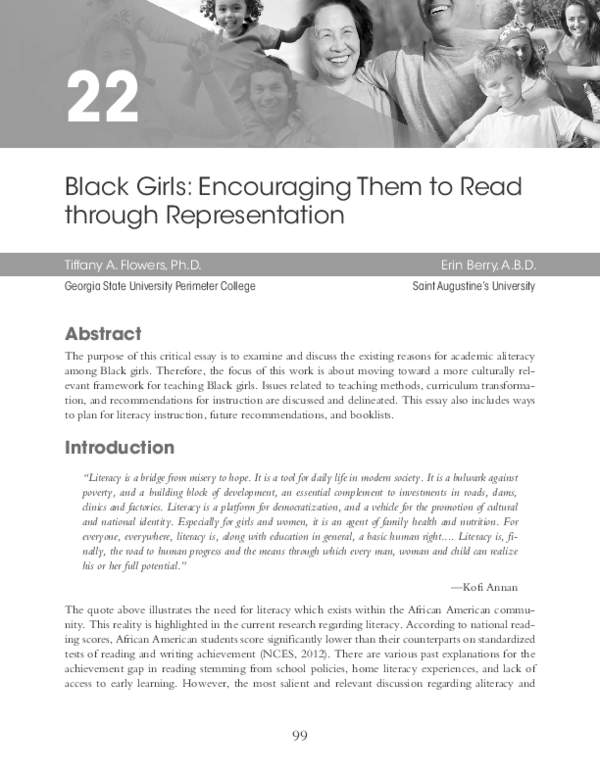 (PDF) Black girls learning to read through representation