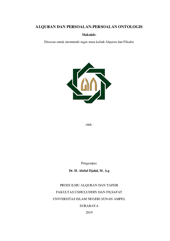 (DOC) ALQURAN DAN PERSOALAN-PERSOALAN ONTOLOGIS