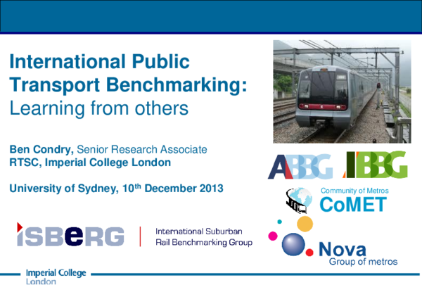 (PDF) International Public Transport Benchmarking: Learning from others ...