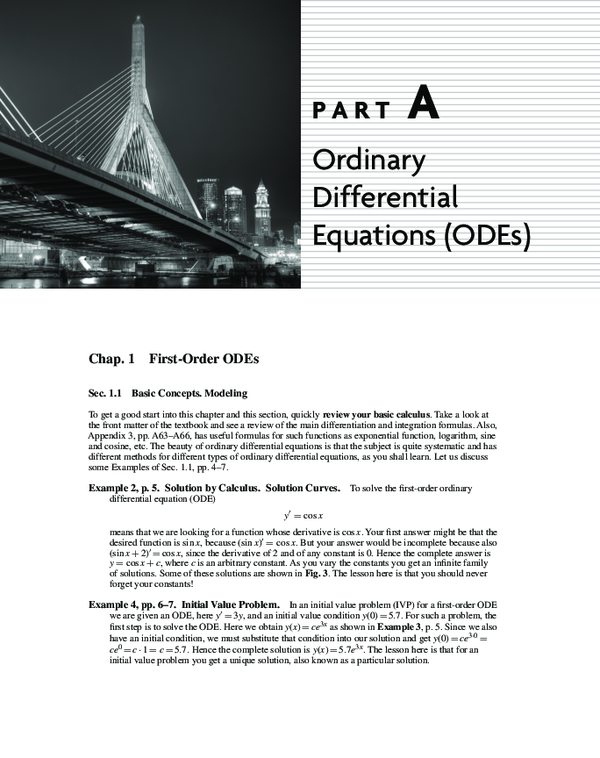 (PDF) P A R T A Ordinary Differential Equations (ODEs) Chap. 1 First ...