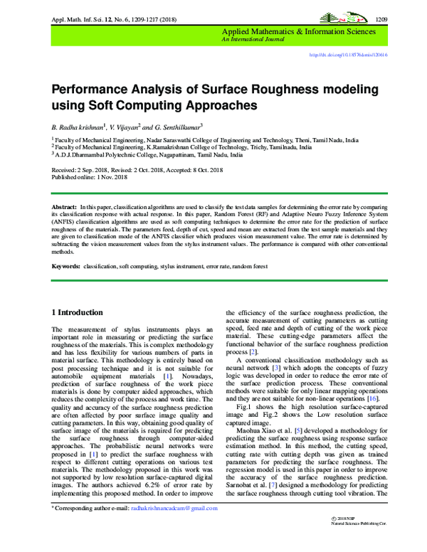 Performance Analysis Of Surface Roughness Modeling Using Soft Computing Approaches