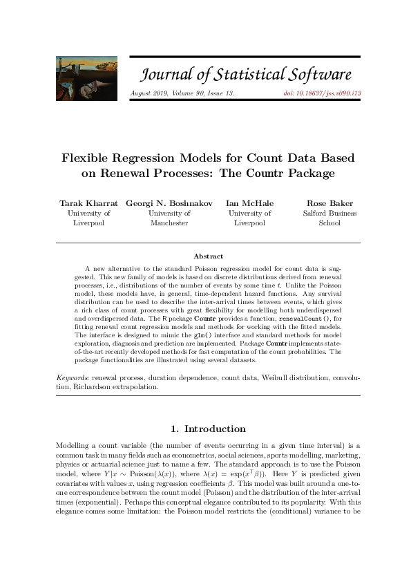 Pdf Flexible Regression Models For Count Data Based On Renewal