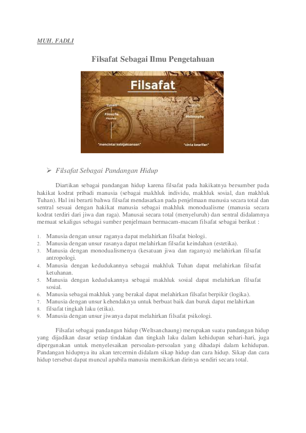 (DOC) Filsafat Sebagai Ilmu Pengetahuan