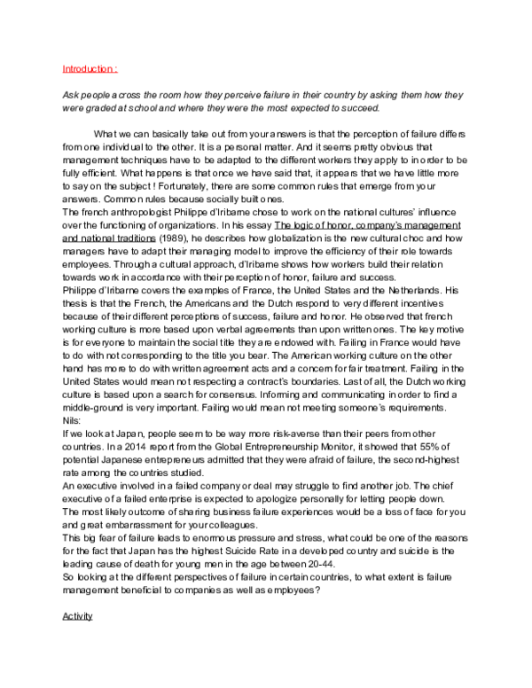 (PDF) Failure Management