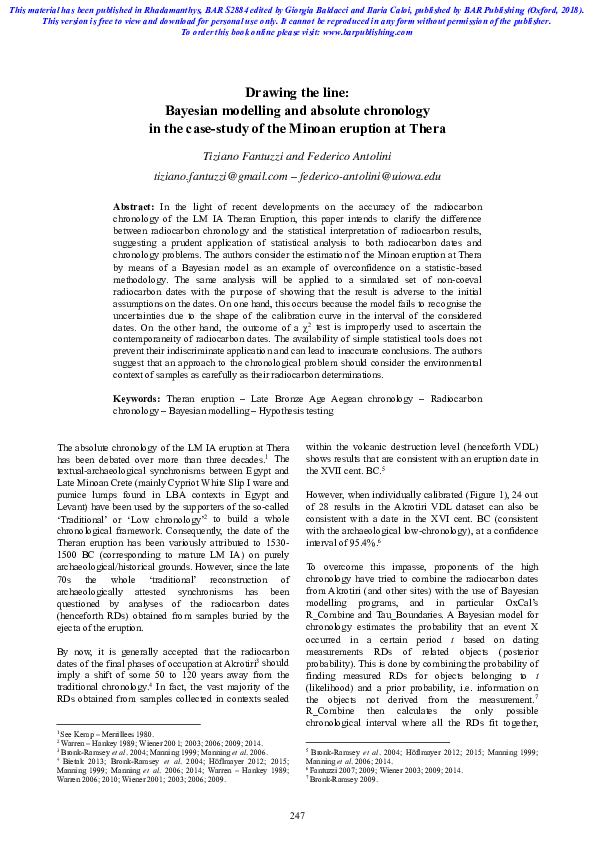 (PDF) Drawing the Line: Bayesian Modelling and Absolute Chronology in ...