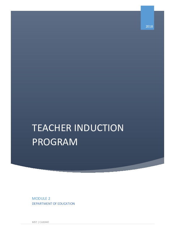 (PDF) TEACHER INDUCTION PROGRAM 2018 MODULE 2 DEPARTMENT OF EDUCATION ...