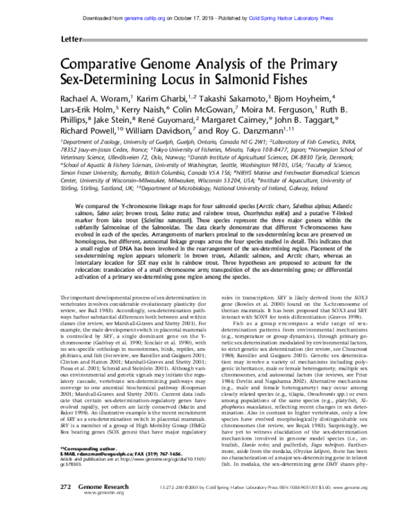 Pdf Comparative Genome Analysis Of The Primary Sex Determining Locus