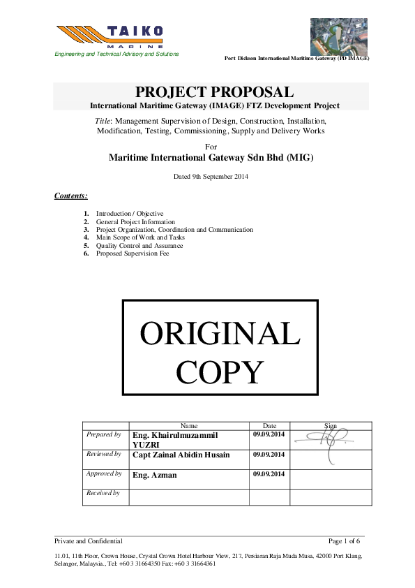 (PDF) Project Proposal : International Maritime Gateway (IMAGE) FTZ ...