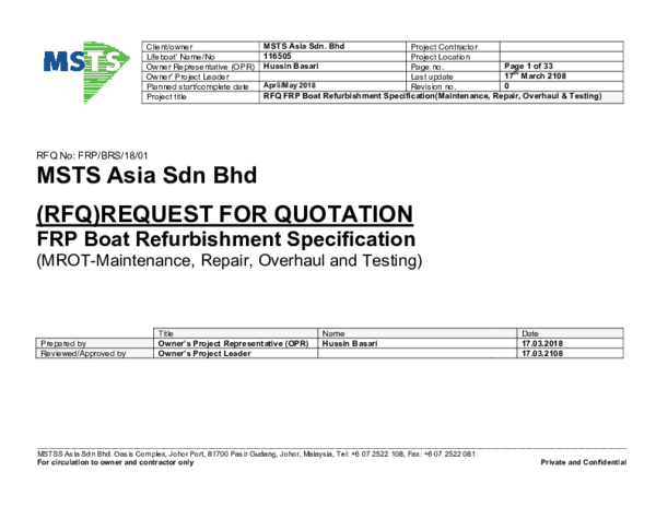 (PDF) FRP Lifeboat Boat Refurbishment Specification (MROT-Maintenance ...