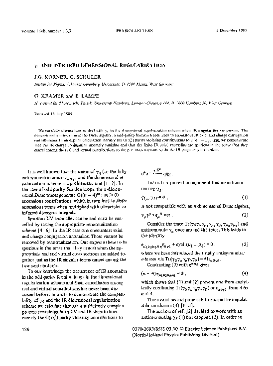 (PDF) Γ5 and Infrared Dimensional Regularization