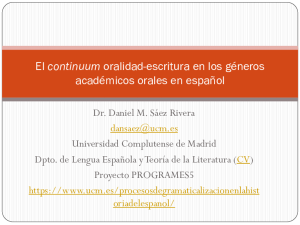 (PDF) El continuum oralidad-escritura en los géneros académicos orales ...