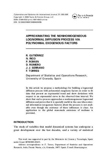 (PDF) Approximating the Nonhomogeneous Lognormal Diffusion Process via ...