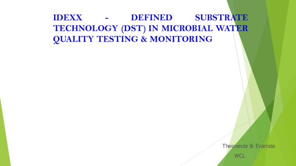 (PDF) IDEXX - DEFINED SUBSTRATE TECHNOLOGY (DST) IN MICROBIAL WATER ...
