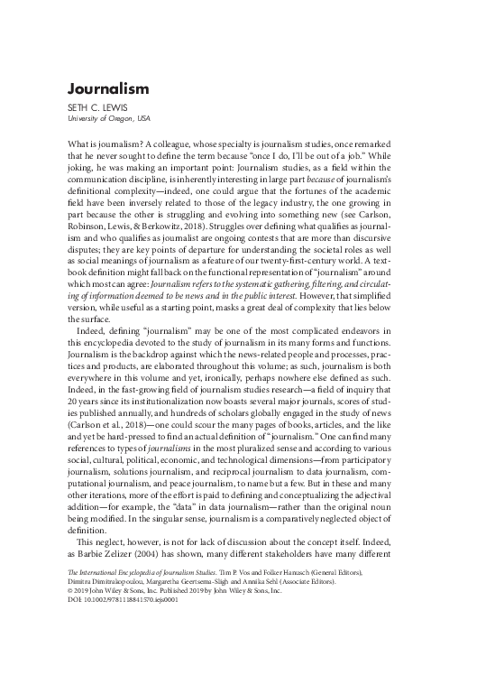 (PDF) Journalism