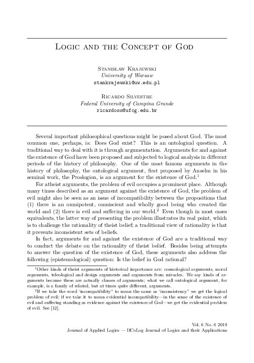 (PDF) Logic and the Concept of God