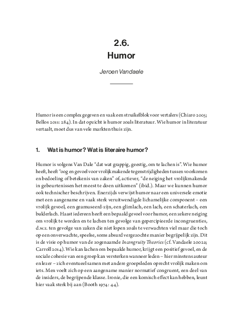 (PDF) Humor [Essay in Dutch__On translating literary humor]