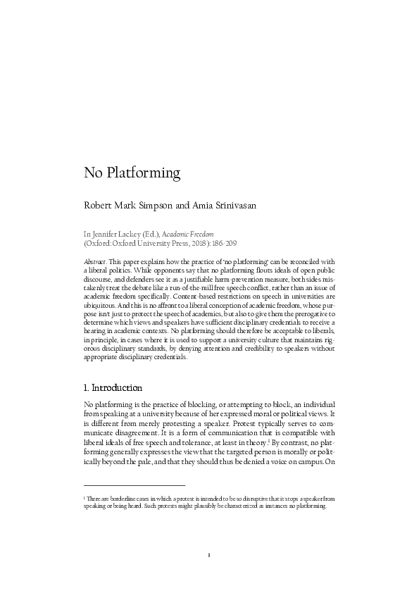 (PDF) No Platforming