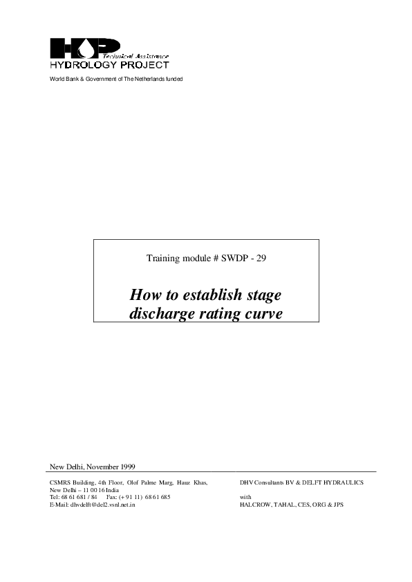 (PDF) How to establish stage discharge rating curve