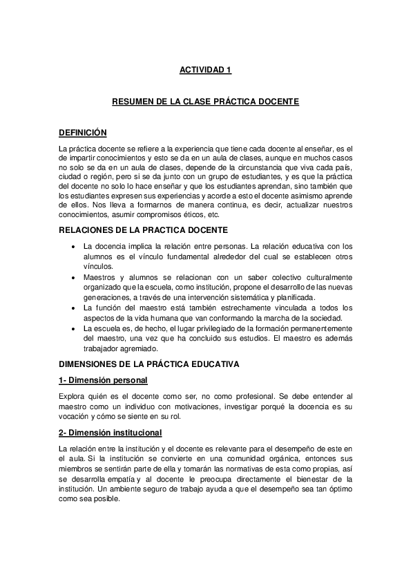 (DOC) ACTIVIDAD 1 RESUMEN DE LA CLASE PRÁCTICA DOCENTE DEFINICIÓN