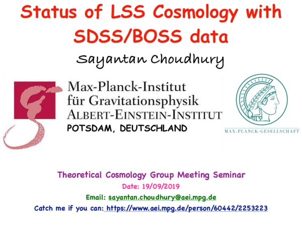 (PDF) Status of LSS Cosmology with SDSS/BOSS data