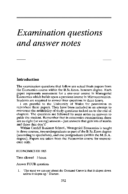 (PDF) Examination questions and answer notes