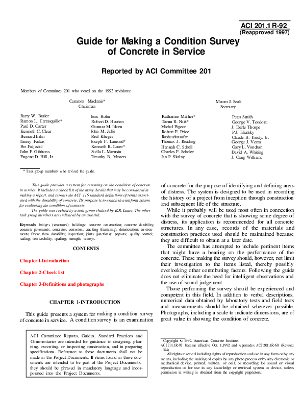 (PDF) Guide for Making a Condition Survey of Concrete in Service