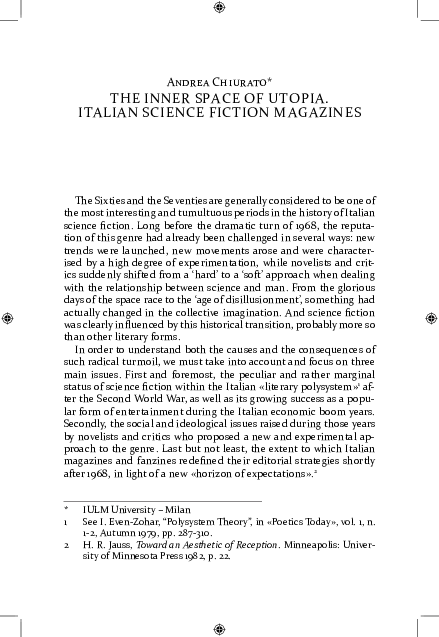 (PDF) The Inner Space of Utopia. Italian science fiction magazines ...