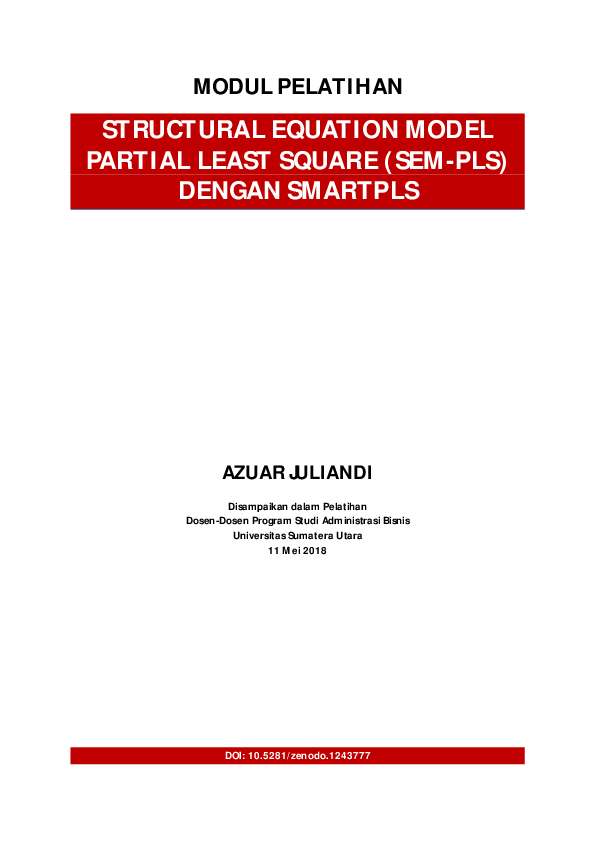 (PDF) STRUCTURAL EQUATION MODEL PARTIAL LEAST SQUARE (SEM-PLS) DENGAN SMARTPLS